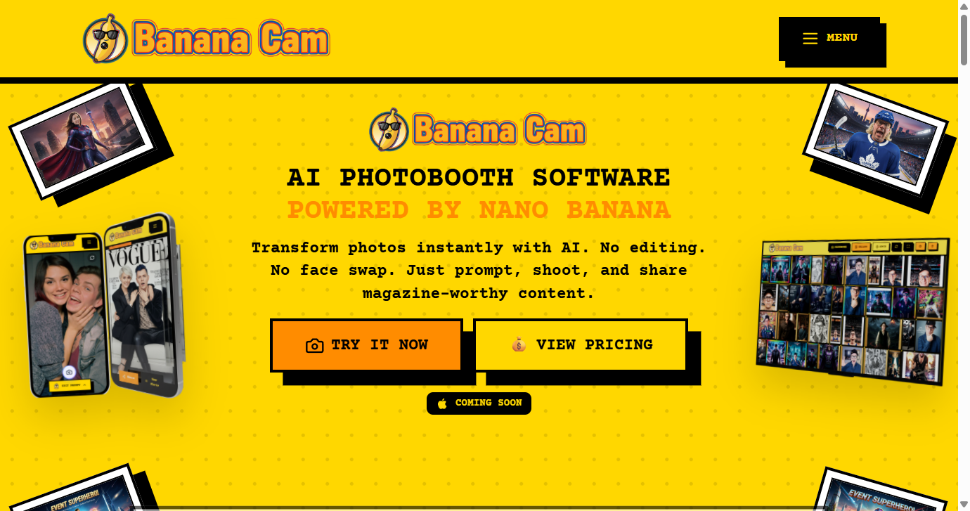 AI Photo Booth Software | Banana Cam